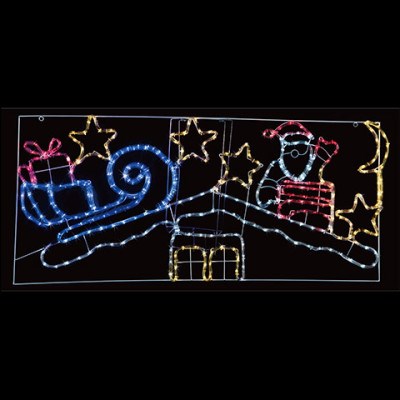 Buy Christmas LED Ropelight Santa Sleigh on Roof | Grays Australia