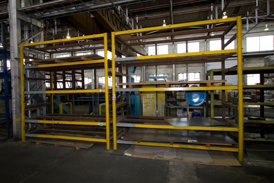 4 x Press Die Storage Racks, heavy duty steel channel and RHS square ...