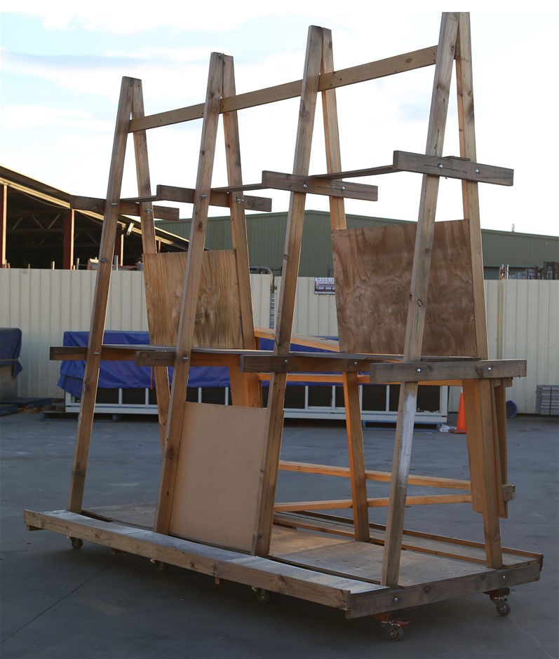 Large Mobile Timber A-Frame Storage Rack 3M x 1.5M x 3M Height. N.B ...