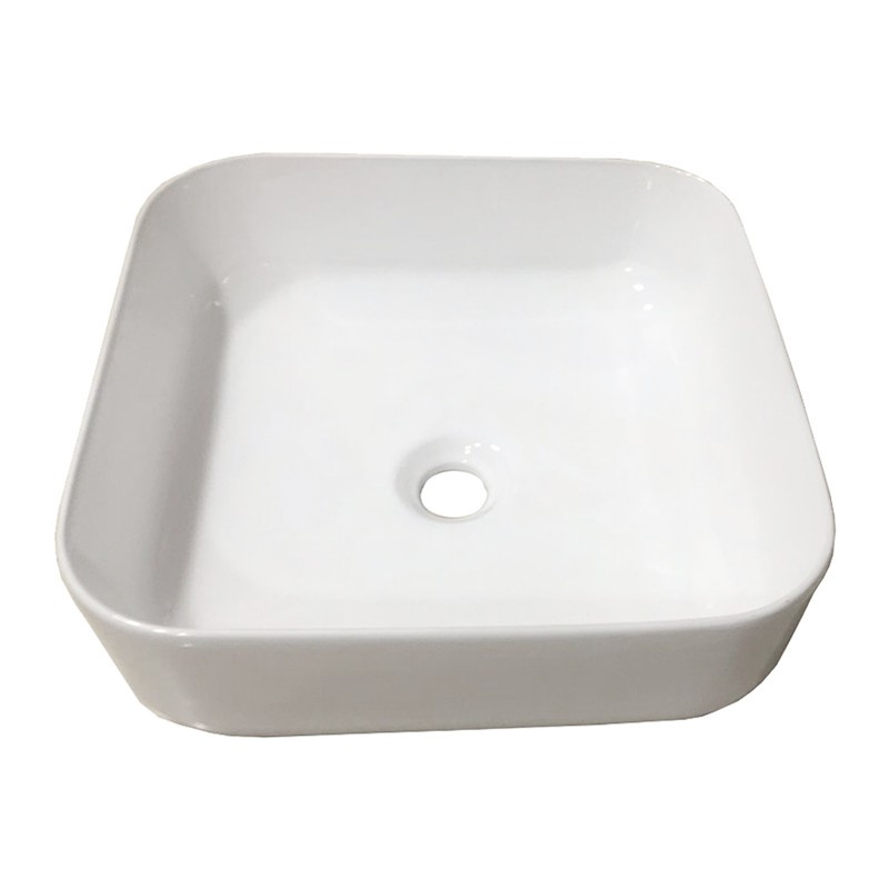 Buy 385 x 385 x 140mm Bathroom Square Above Counter White Ceramic Wash ...