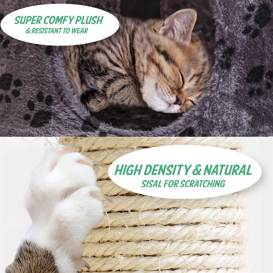 Buy Cat Tree Scratcher BEAR 120cm - GREY | Grays Australia