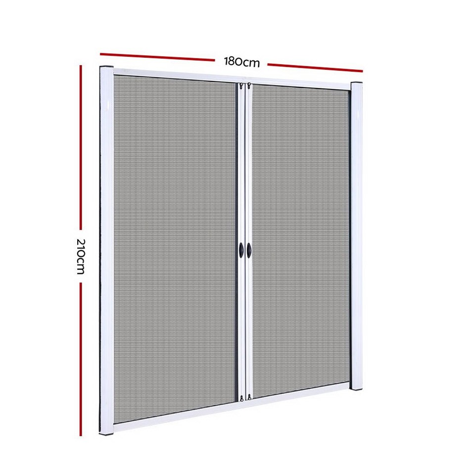 Buy Instahut Retractable Magnetic Fly Screen Door Mesh Sliding 1.8m x 2 ...