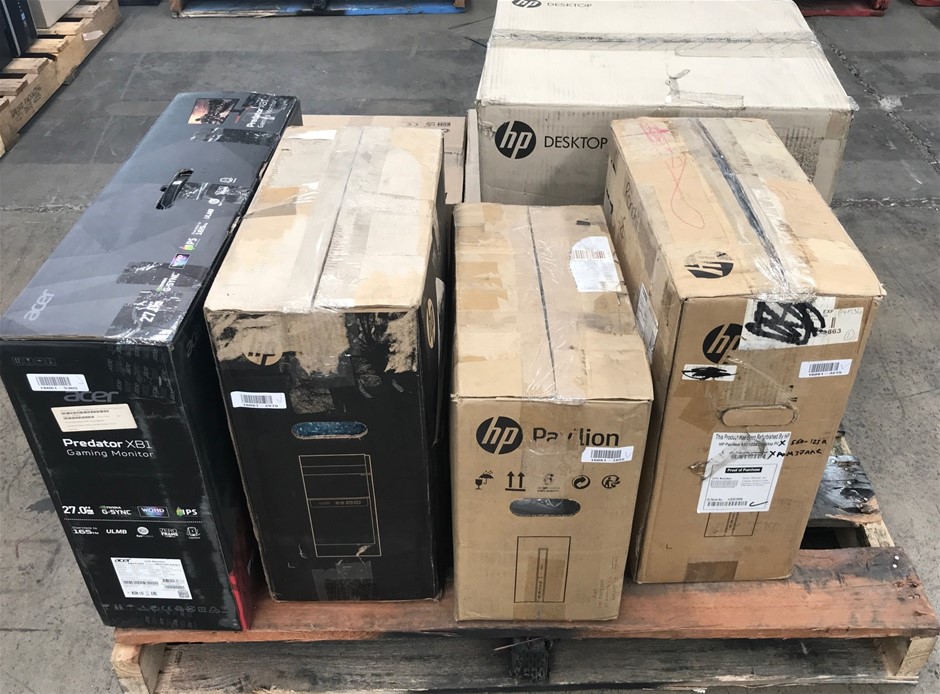 Pallet of assorted computers and Monitor, includes Auction (0018 ...