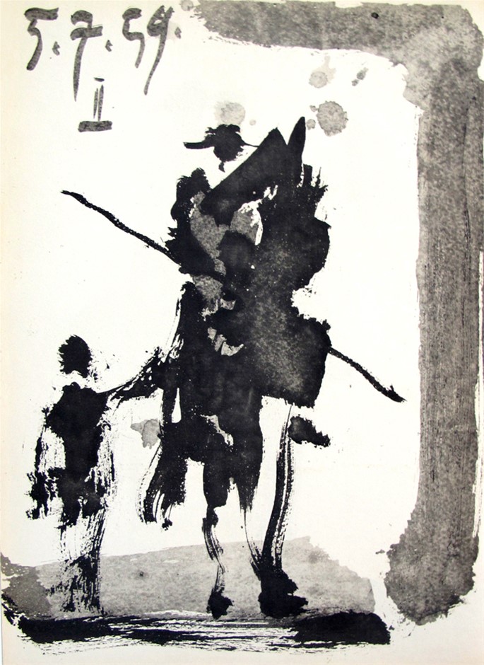 PABLO PICASSO(1881-1973)Authorised Lithograph Matador & Bull Fighting c ...