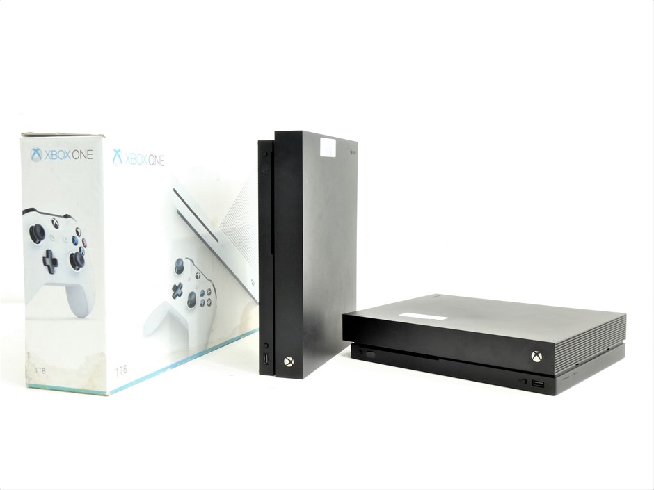 Box of 3 x USED/UNTESTED Microsoft Xbox One X Gaming Consoles Auction ...