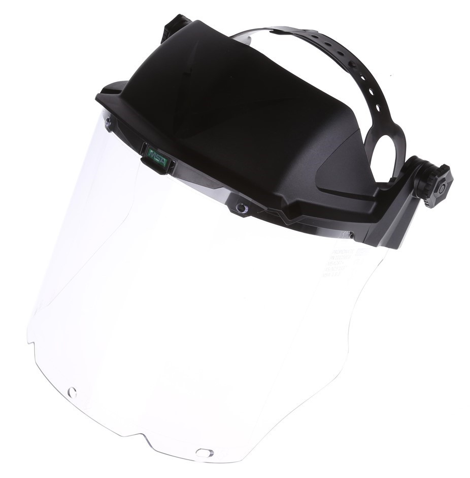 5 x MSA V-Gard Hi Impact Clear Polycarbonate Face Shields with Fully ...