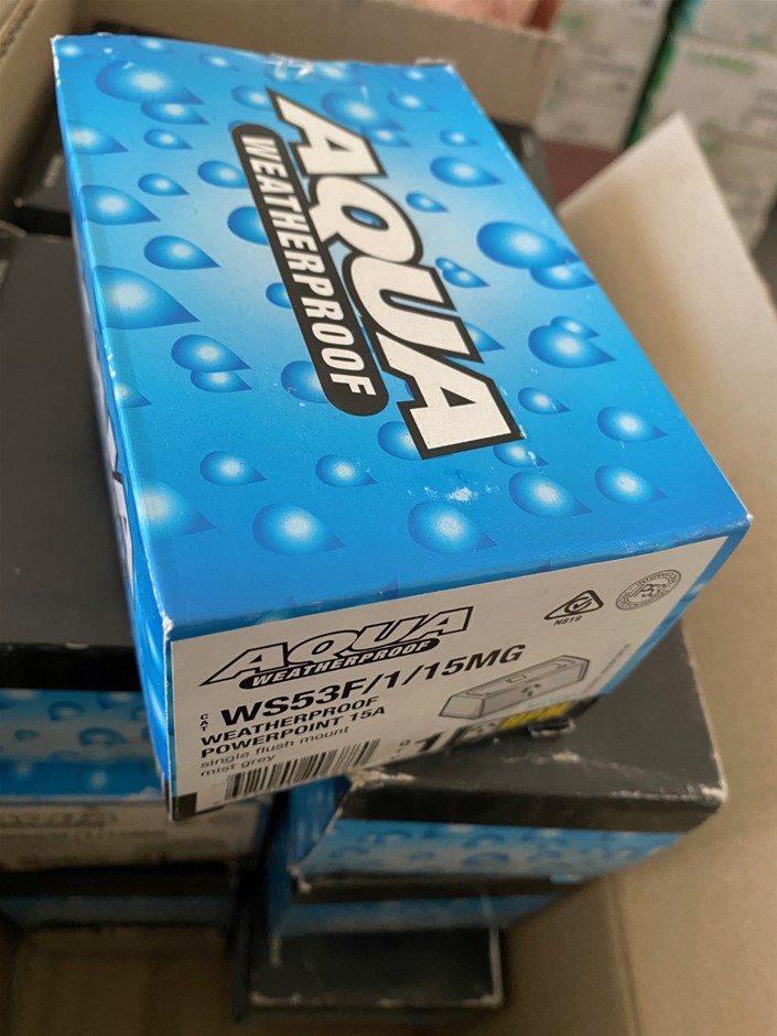 HPM AQUA Weatherproof Powerpoint 15A Single Flush Mount Mist Grey ...