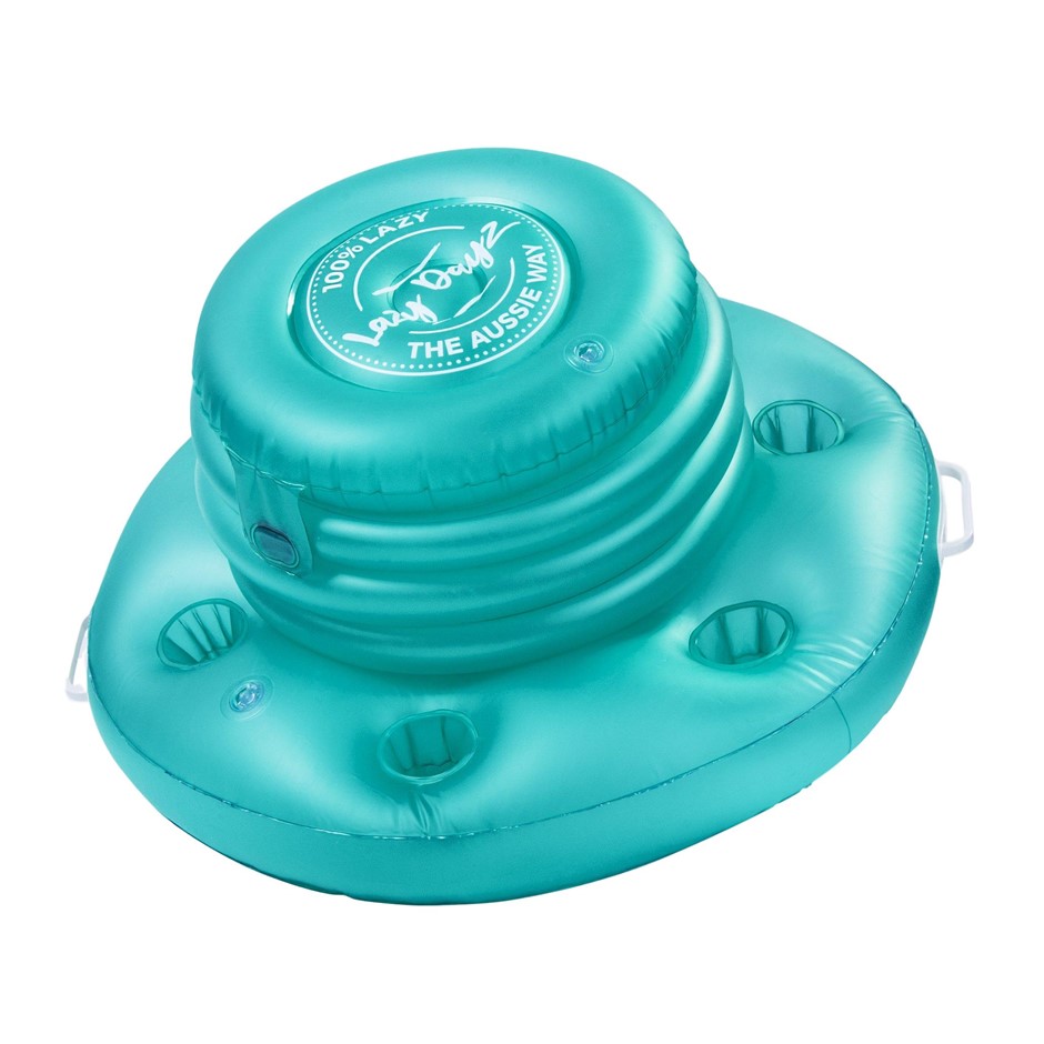 Buy Inflatable Pool Beach Drinks Cooler Floating Bar Beer Holder, TEAL ...