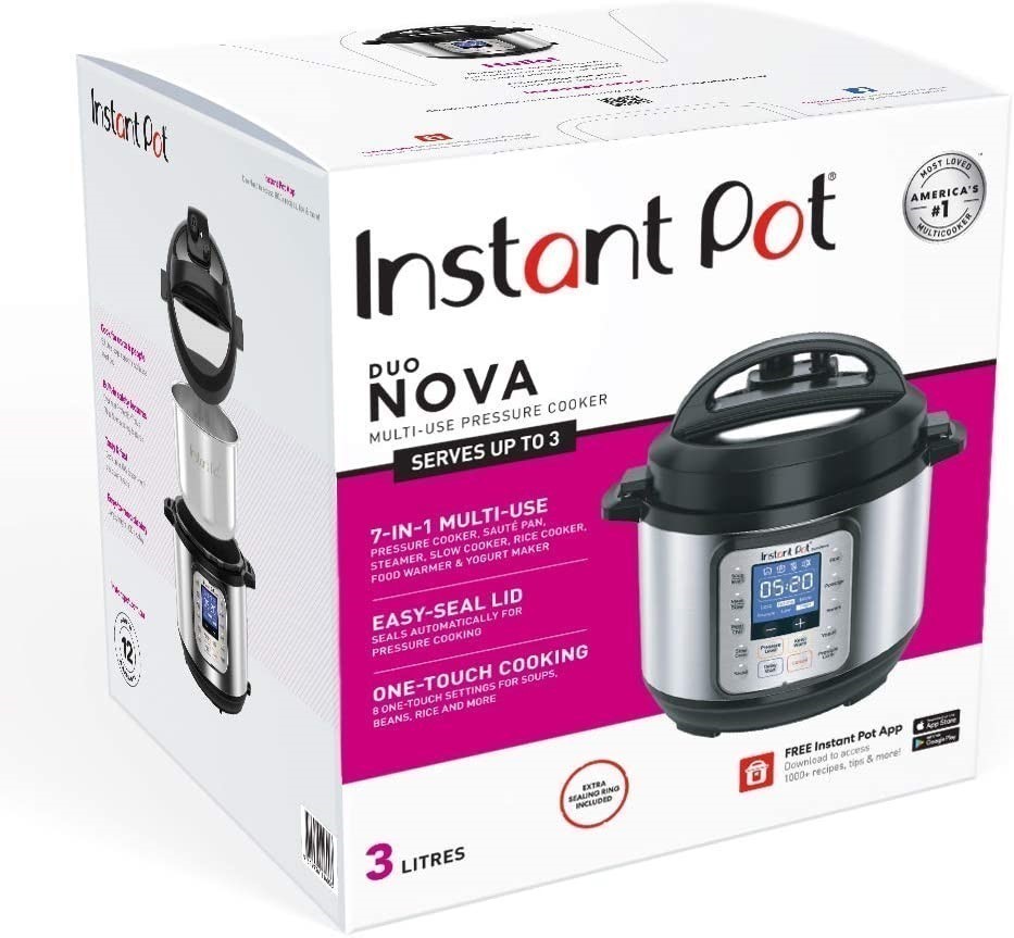 INSTANT POT 3L Duo Nova Electric Multi Use Pressure Cooker, Stainless ...