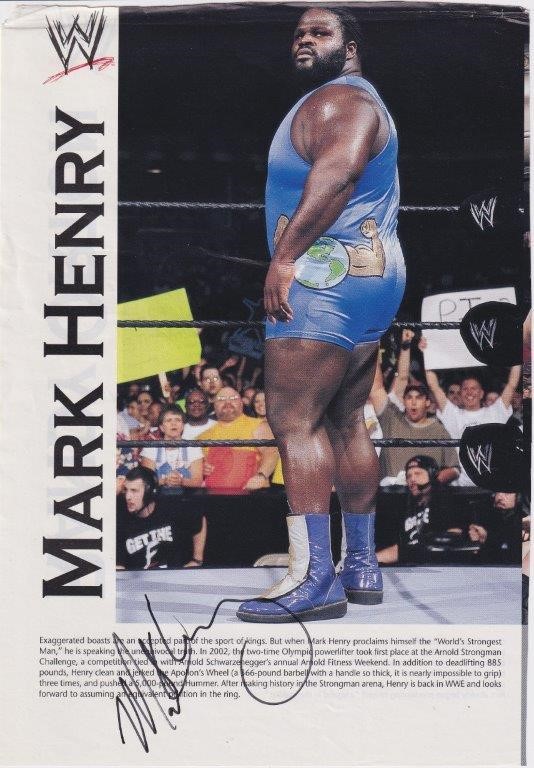 WWE 'Worlds Strongest Man' Mark Henry hand signed photo Auction (0031 ...