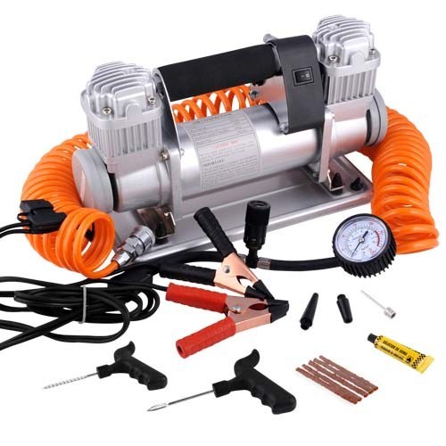 Buy Silver Portable High Pressure Tyre Inflator Air Compressor w/ Carry ...