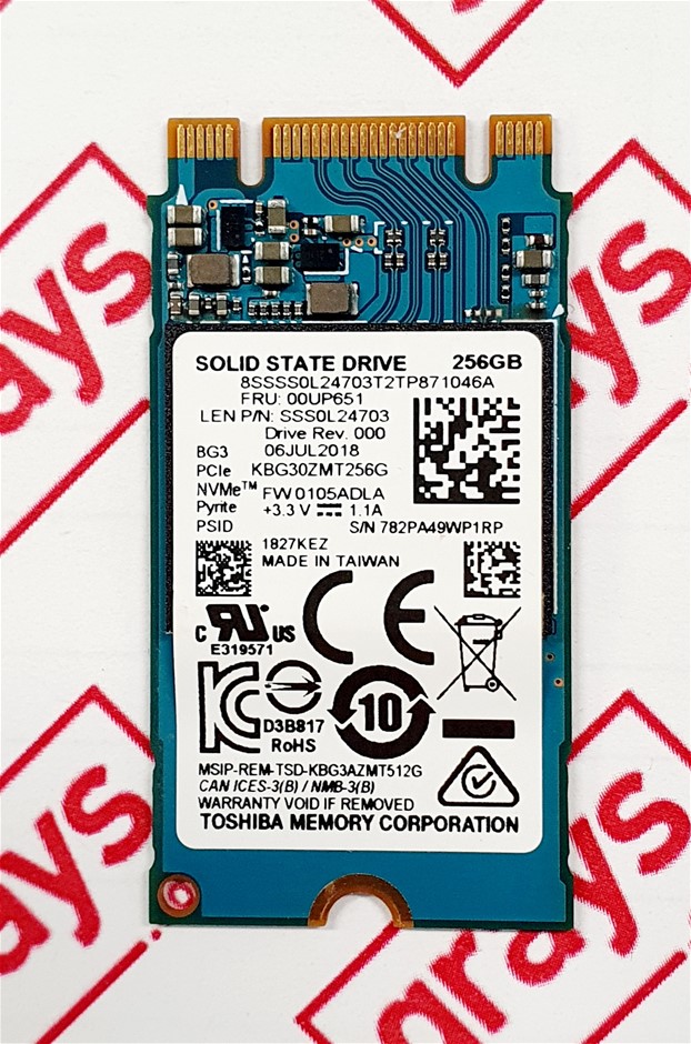 TOSHIBA KIOXIA 256GB M.2 NVMe 2242 PCIe Gen 3x2 Solid State Drive ...