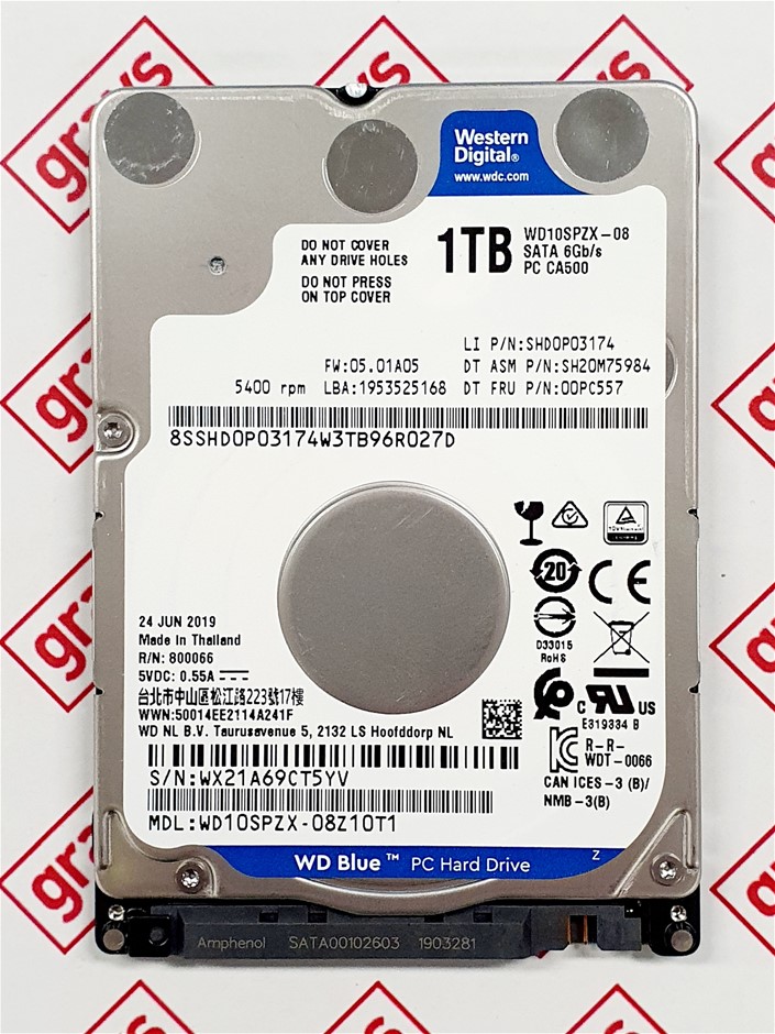 Western Digital Blue 1TB 2.5`` SATA Hard Drive 5400rpm Auction (0006 ...