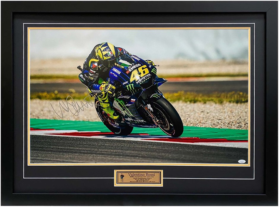 Valentino Rossi HUGE 20" X 30" Hand Signed Photo 2 Framed Auction (0070 ...