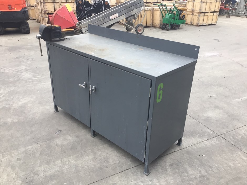 Steel Work Bench With Bolted On Vice Auction (0066-3020289) | Grays ...