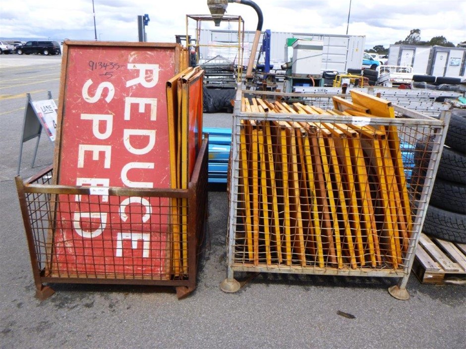 2x Cages Of Assorted Road Signs Auction (0068-9026763) | Grays Australia