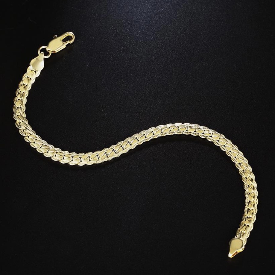 Mens 18K gold plate bracelet stamped 18K Auction (0002-2539480) | Grays ...