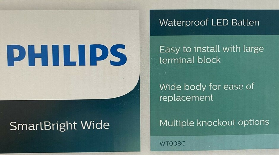Philips 20W Waterproof LED Smartbright Wide Batten LED20 6500k IP65 ...