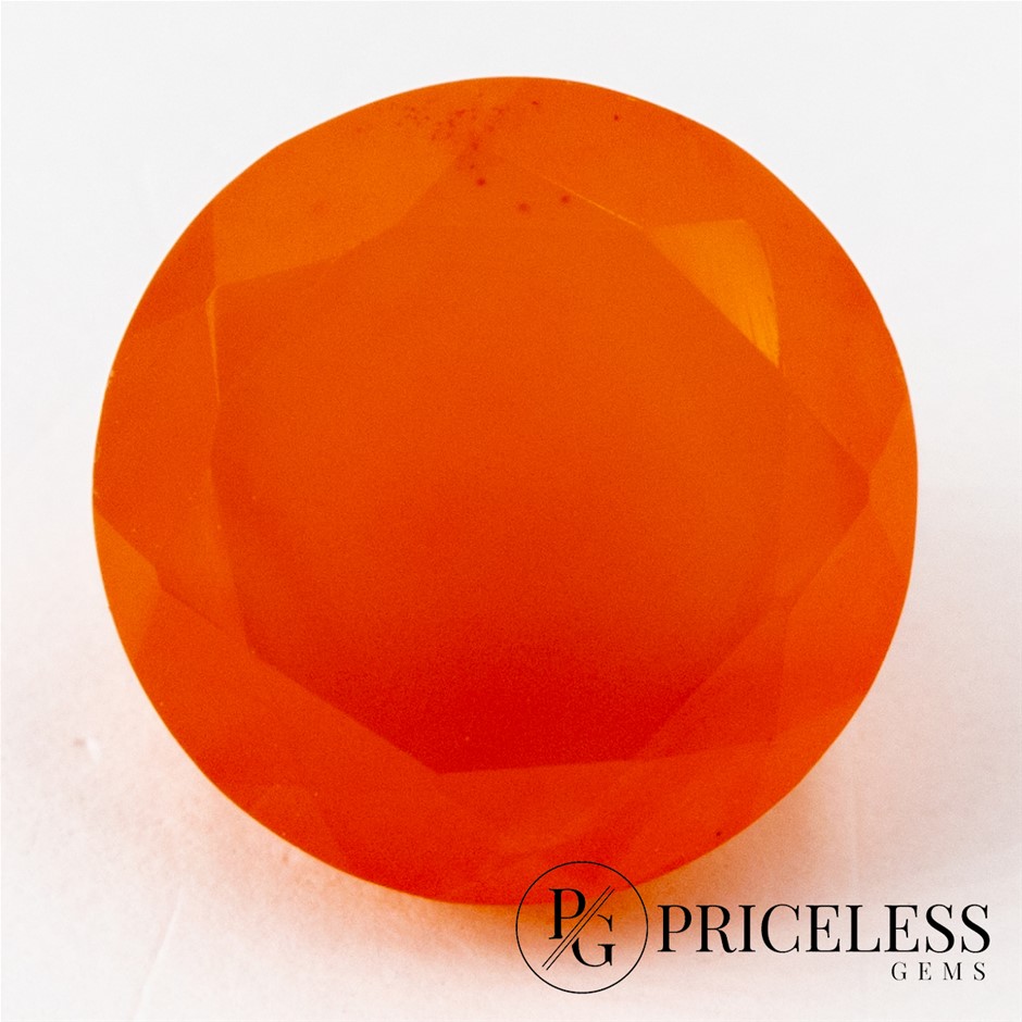 9.19ct Gorgeous Rich Faceted Carnelian - Large Size! Auction (0001 ...