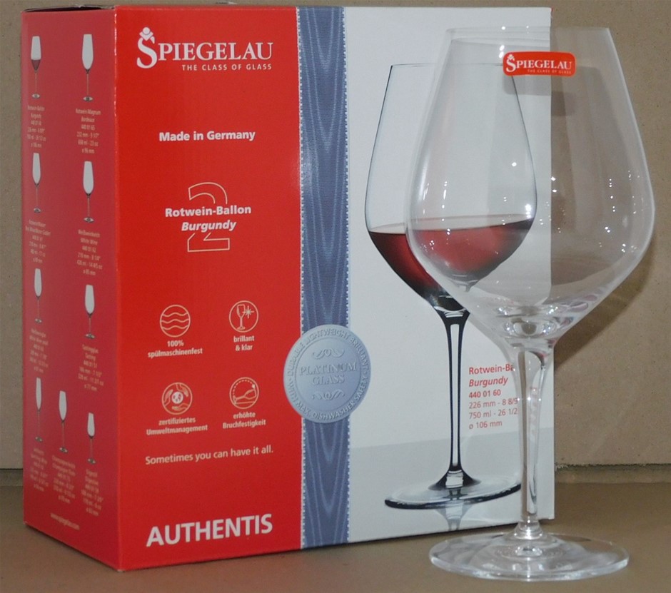 Spiegelau Authentis Rotwein Ballon Burgundy Glasses (8 x 750mL Glasses) Auction (0001-10704162 ...