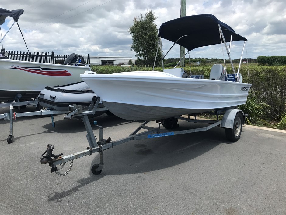 Quintrex 4.0 Aluminium Side Console Tinny with Johnson GT 20 HP on ...