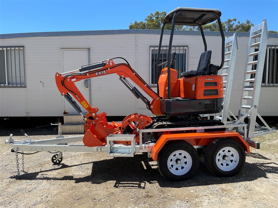 2021 Kobolt KX15 Mini Excavator Package with Trailer Auction ...