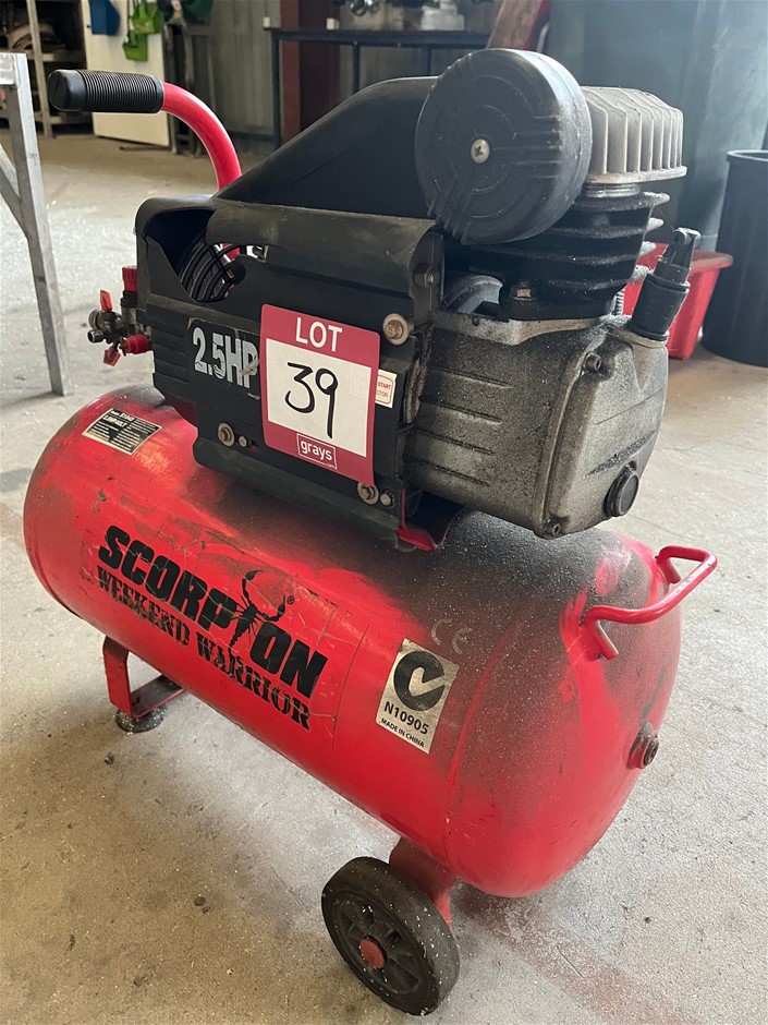 Scorpion 2.5HP 140 Litre Air Compressor Auction (0039-7036340) | Grays ...