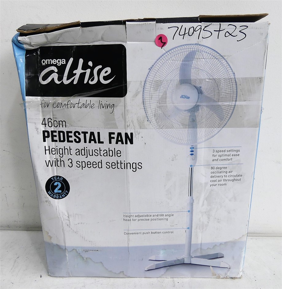 Omega Altise AP46WA 46cm Pedestal Fan Auction (0014-5047782) | Grays ...