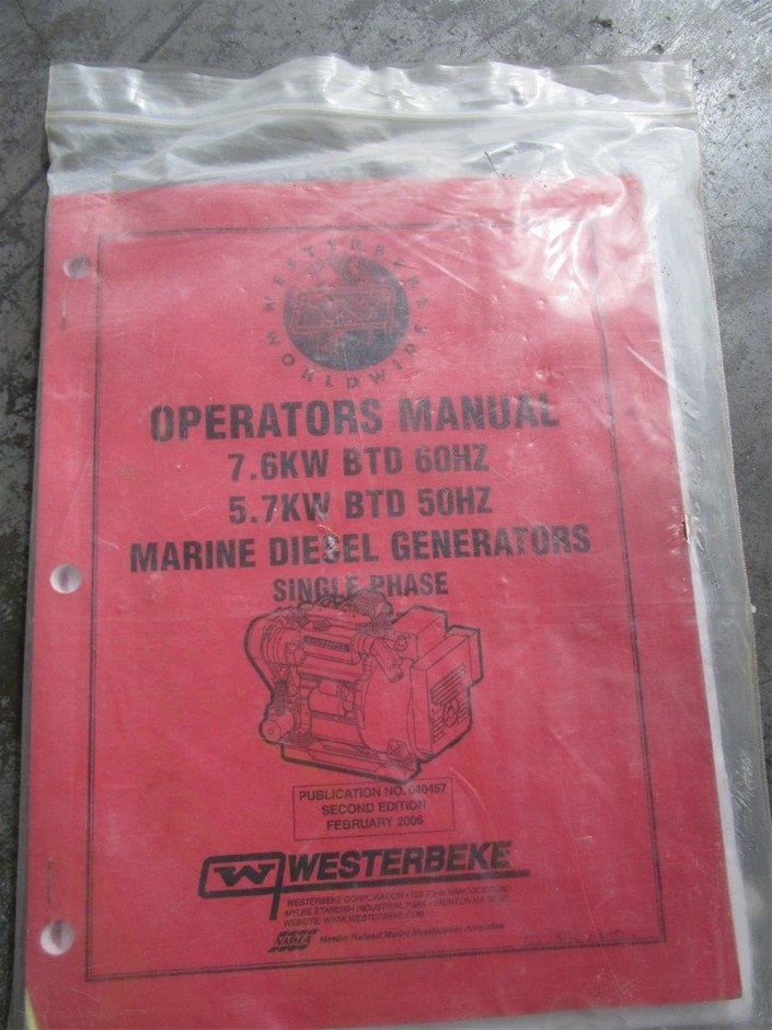 Westerbeke 100 Btd 10 Kw Marine Diesel Generator 60 Hz With Sound