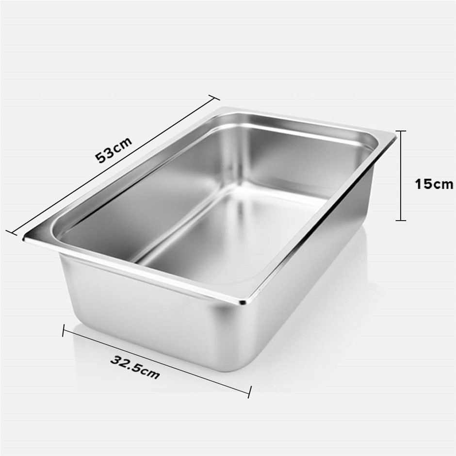 Buy SOGA 6x Gastronorm GN Pan Full Size 1/1 GN 150mm Stainless Steel Tray w/Lid | Grays Australia