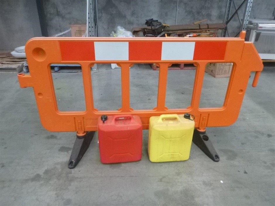 Safety Barrier + Jerry Cans Auction (0070-9030317) | Grays Australia