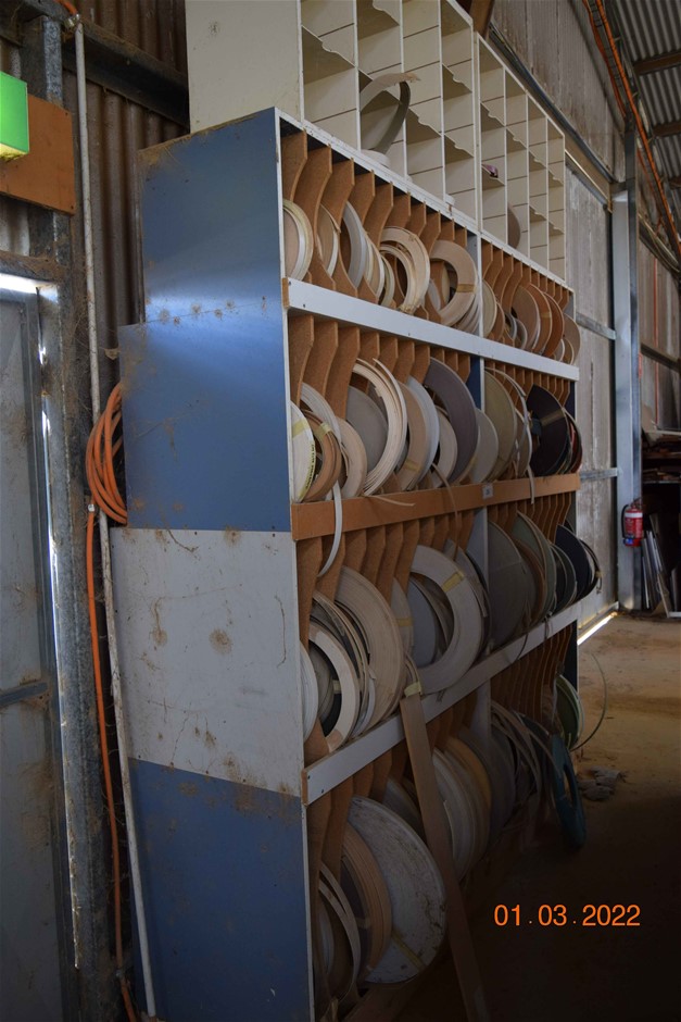 Timber Framed Edgebander Storage Rack with Contents Auction (0031 ...