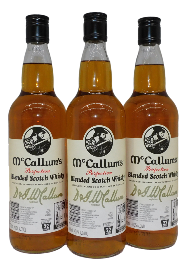 McCallum's Perfection Blended Scotch Whisky (3 x 700mL) Scotland ...