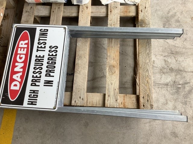 2 x A Frame Danger High Pressure Testing In Progress Signs Auction ...