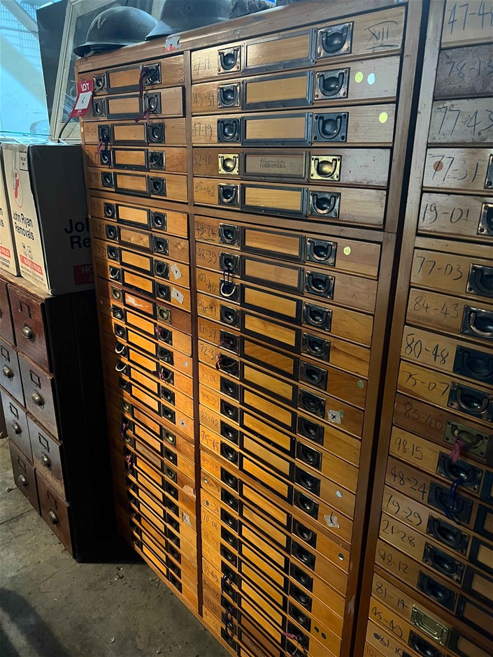Vintage timber butterfly Museum storage cabinet. Auction (0006-3021943 ...