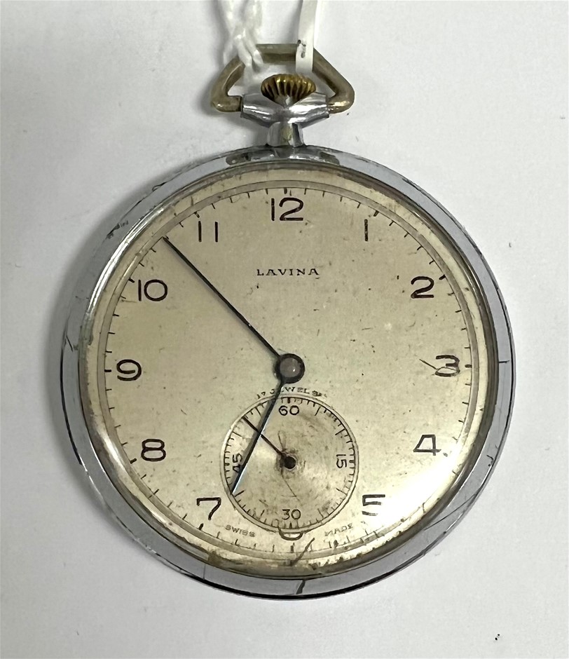 Lavina Swiss vintage pocket fob watch with sub dial Auction (0017 ...