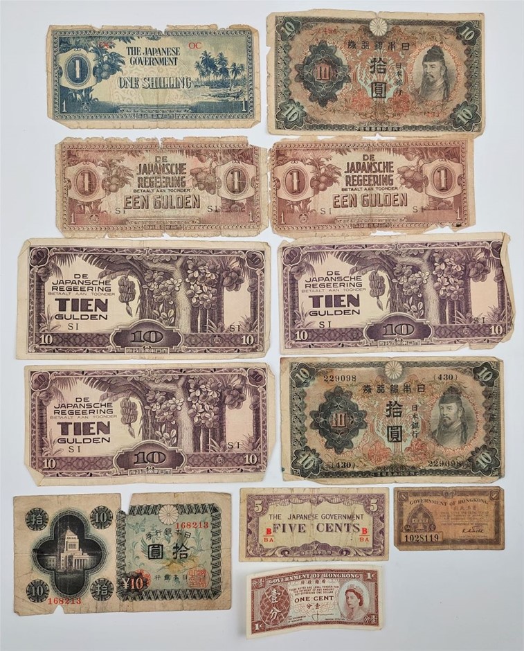 Bulk Lot of Yen & Japanese Invasion Banknotes Auction (0056-2543874 ...