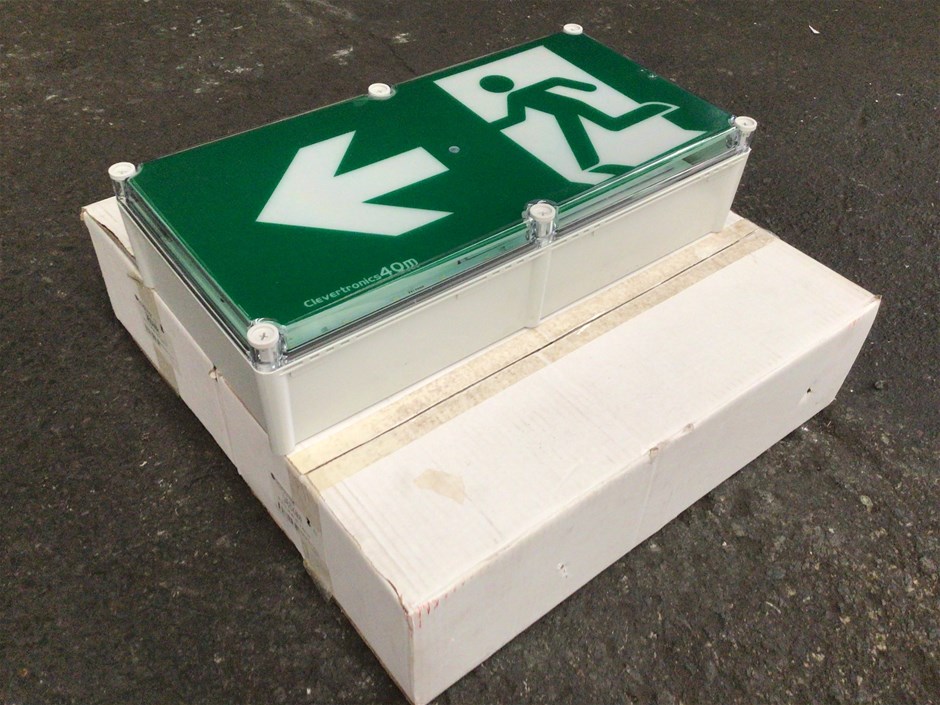 2x Clevertronics LP Jumbo LED Emergency Exit Signs Auction (0001 ...