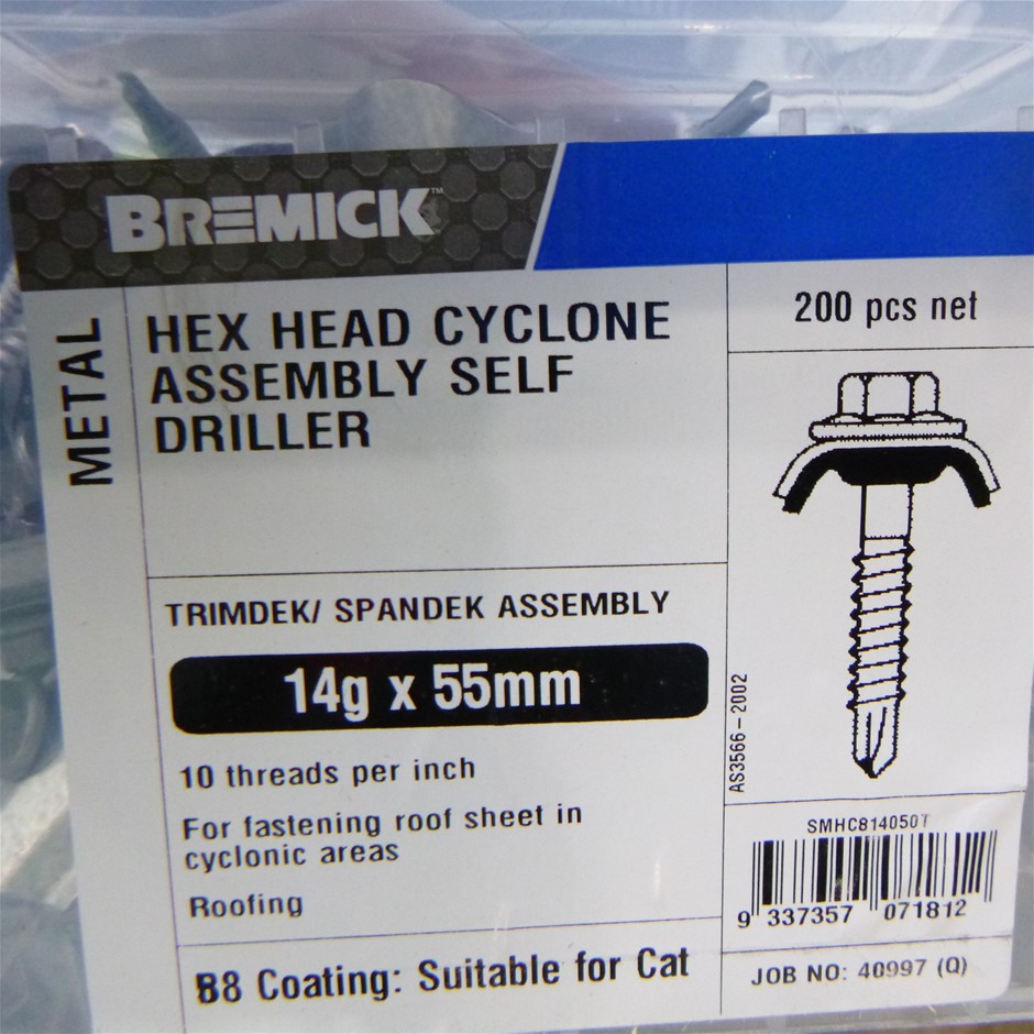 Assorted Screws Bremick Hex Head Cyclone Assembly Sel Auction (0082 ...
