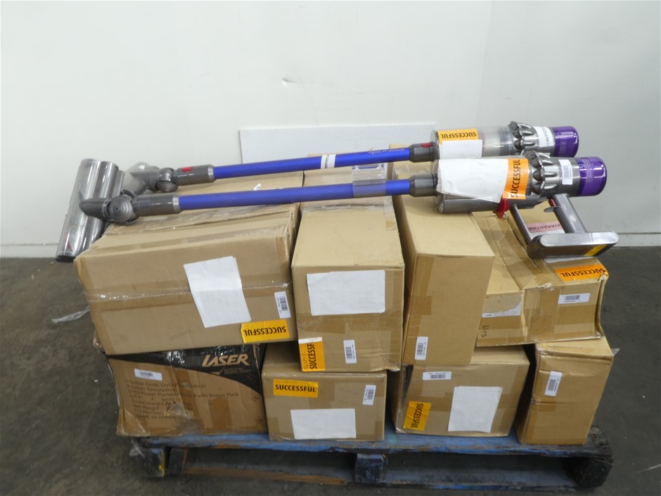 Pallet of Assorted USED/UNTESTED Dyson Vacuum Cleaners Auction (0002 ...