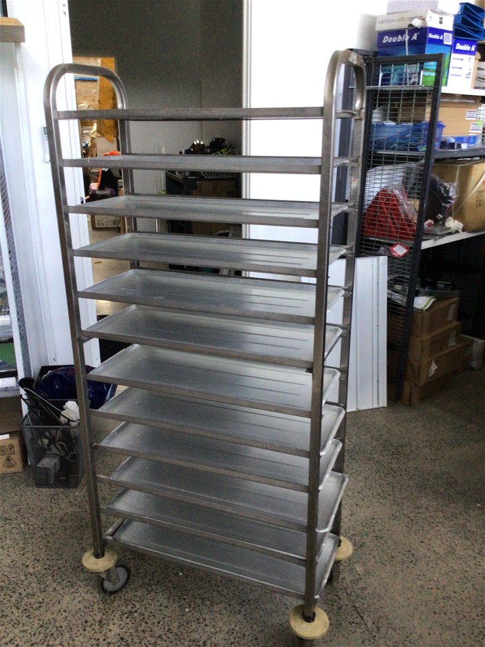 1x Stainless Steel 12 Tray Bakers Trolley Auction (0104-3022882 ...