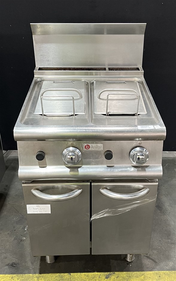 Baron Split Pot Gas Deep Fryer Auction (0020-5049855) | Grays Australia