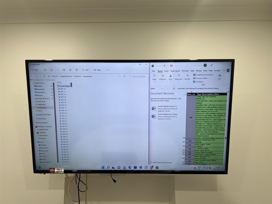 Bauhn 60 Inch HD LED+A228 LCD TV Monitor Auction (0211-7040399) | Grays ...