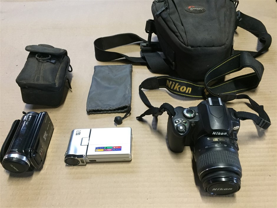 Nikon D40X plus 2 video cameras. Auction (0092-3022930) | Grays Australia