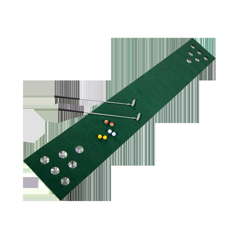Buy Golf Beer Pong Game Toy Set Green Golf Putting Matt with 2 Putters ...