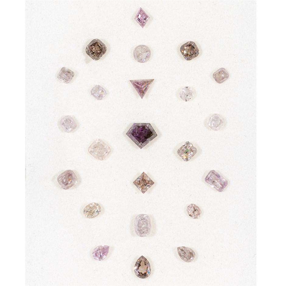 3.00ct 23-Piece Stunning Loose Pink Diamond Collection Auction (0001 ...
