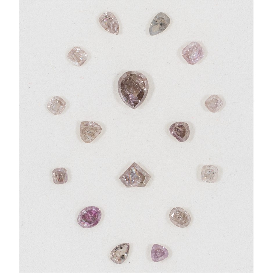 3.04ct 16-Piece Stunning Loose Pink Diamond Collection Auction (0001 ...