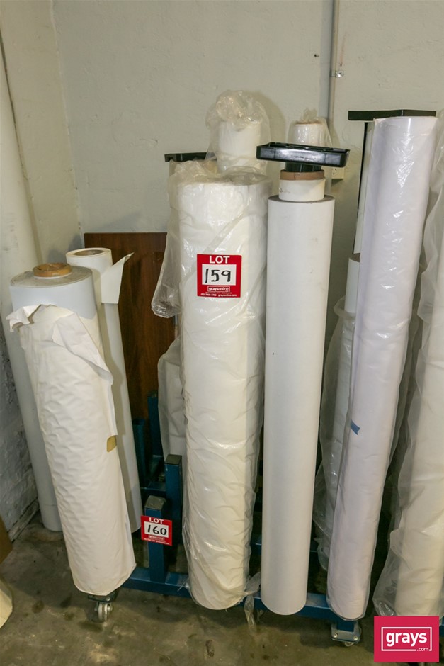 13x Assorted Part Roll of Paper & Vinyl Rolls Auction (0159-5050191 ...