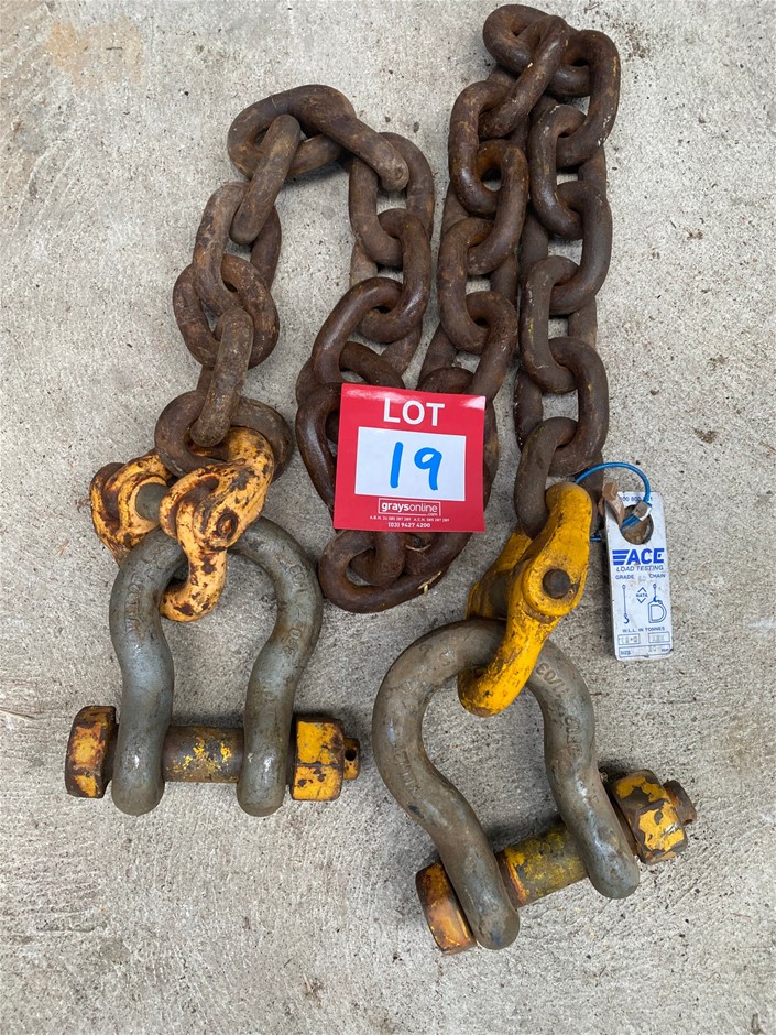 Eace 12 Tonne 20mm Chain With 2 D Shackles - 2 Meters Approx Auction ...