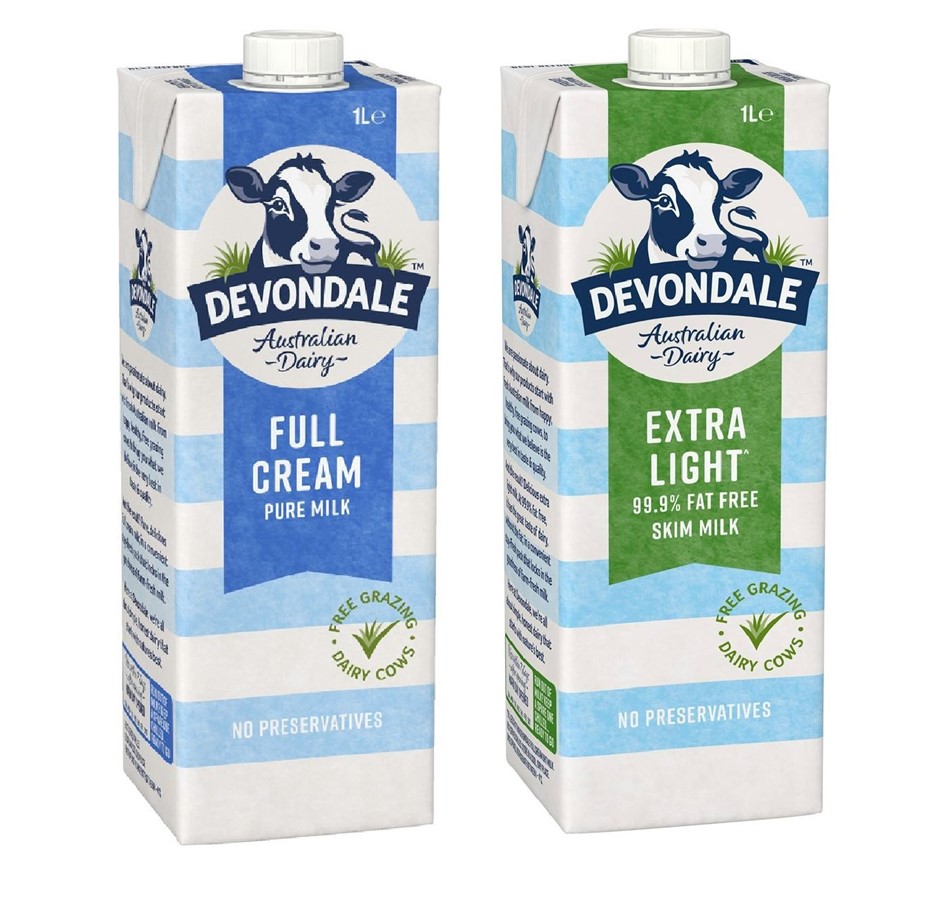 40 x DEVONDALE Extra Light Skim Milk & Full Cream Milk 1L. Auction ...